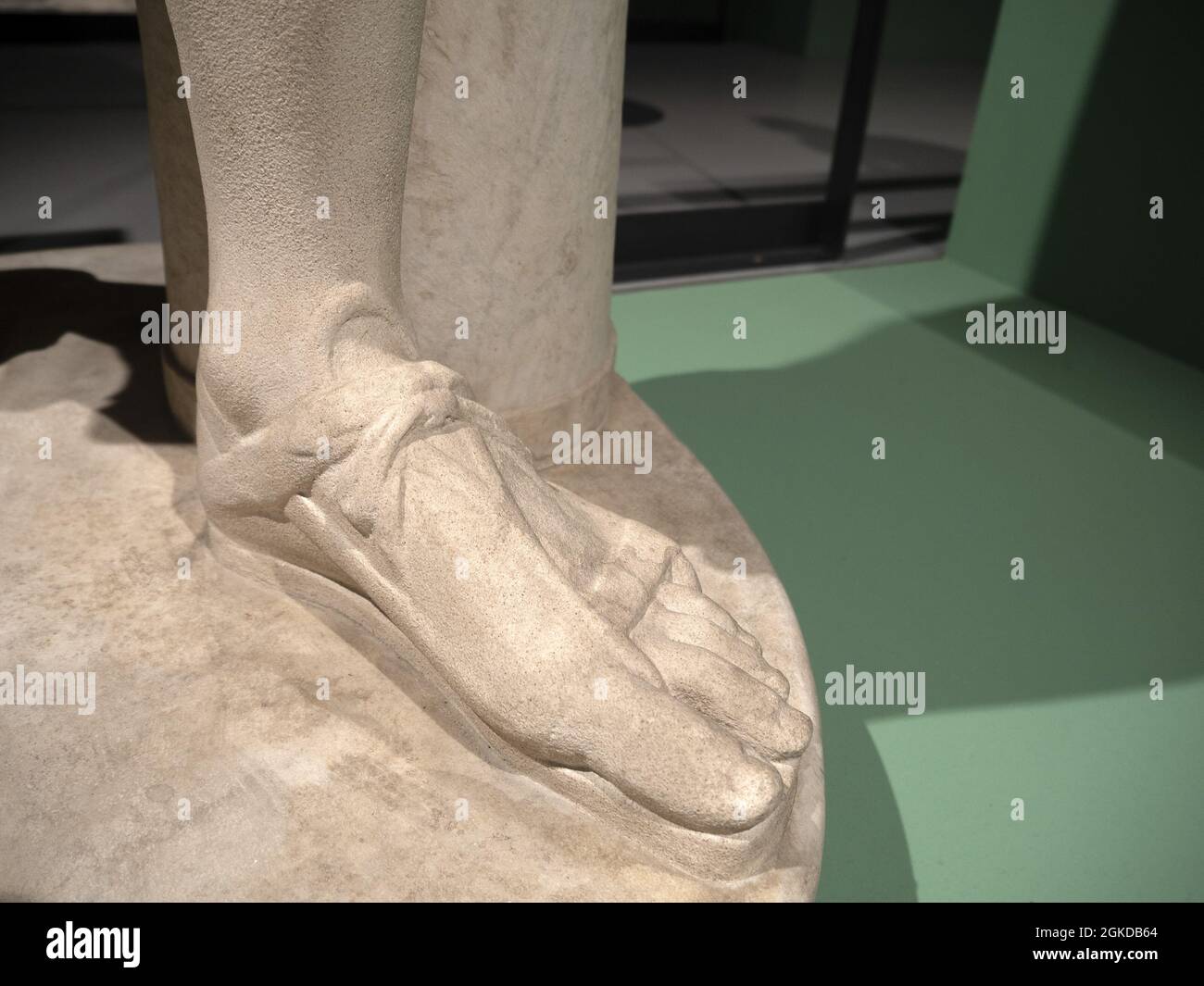 sandal foot old roman marble statue detail Stock Photo - Alamy