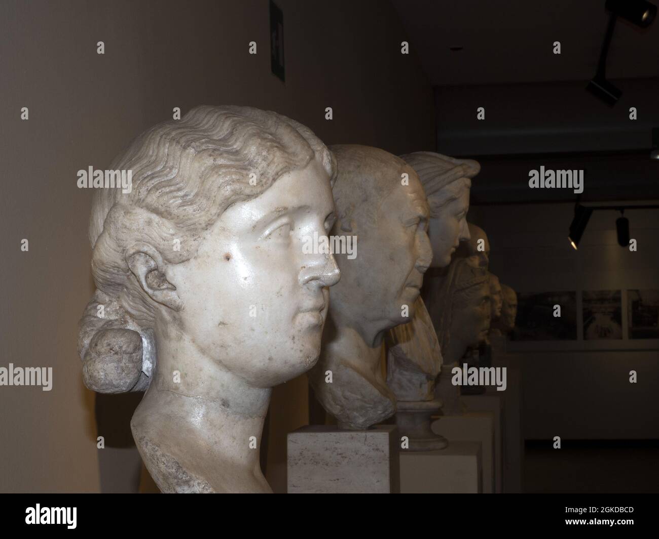 female portrait old roman marble statue detail Stock Photo - Alamy