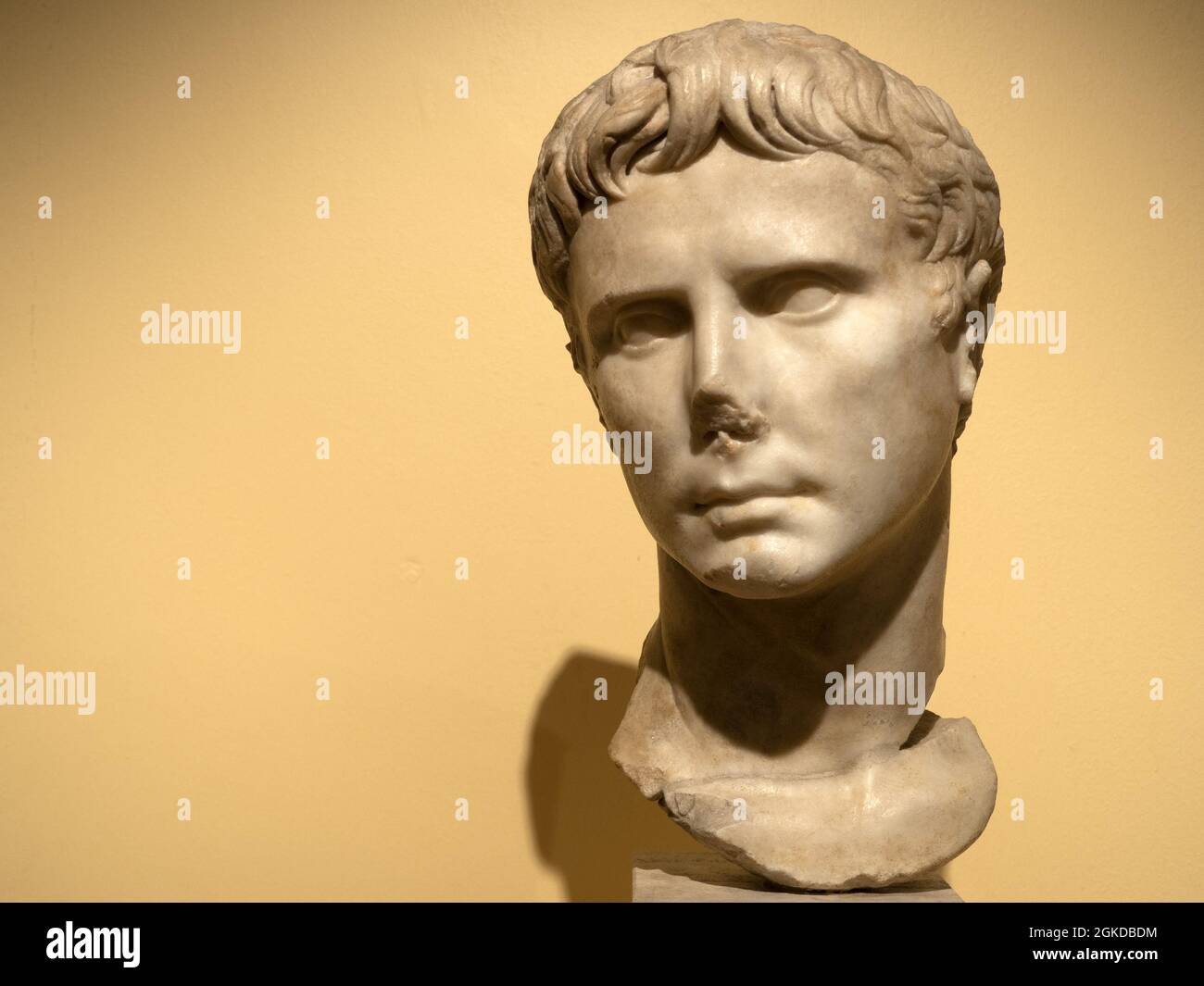 Augustus emperor old roman marble statue detail Stock Photo - Alamy
