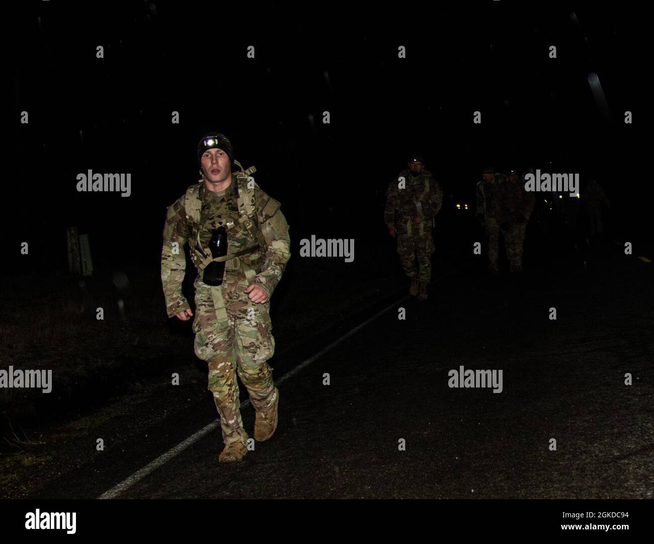 A participant races to the finish line during the Norwegian Foot March ...