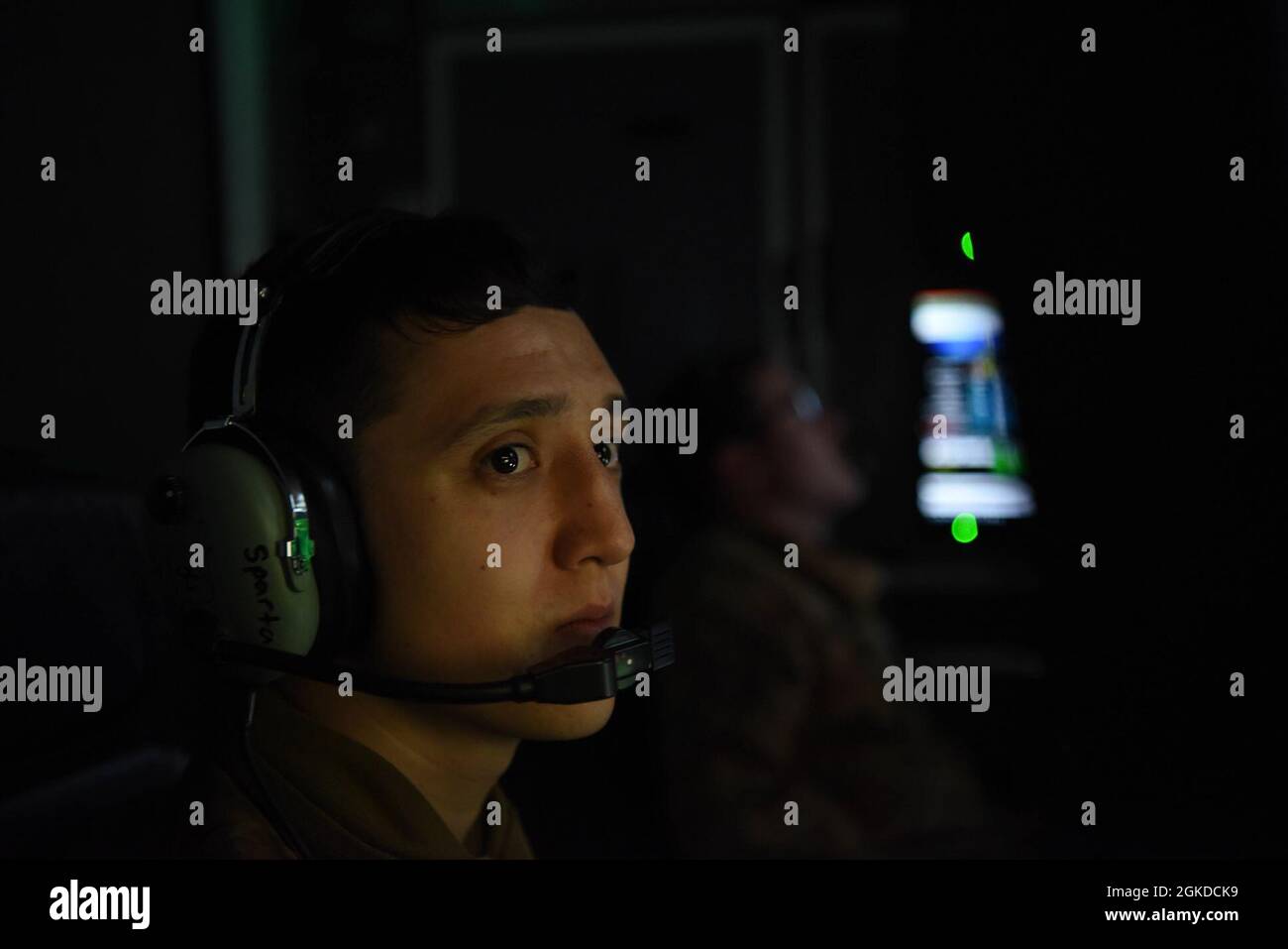 A U.S. Air Force remotely piloted aircraft sensor operator assigned to ...