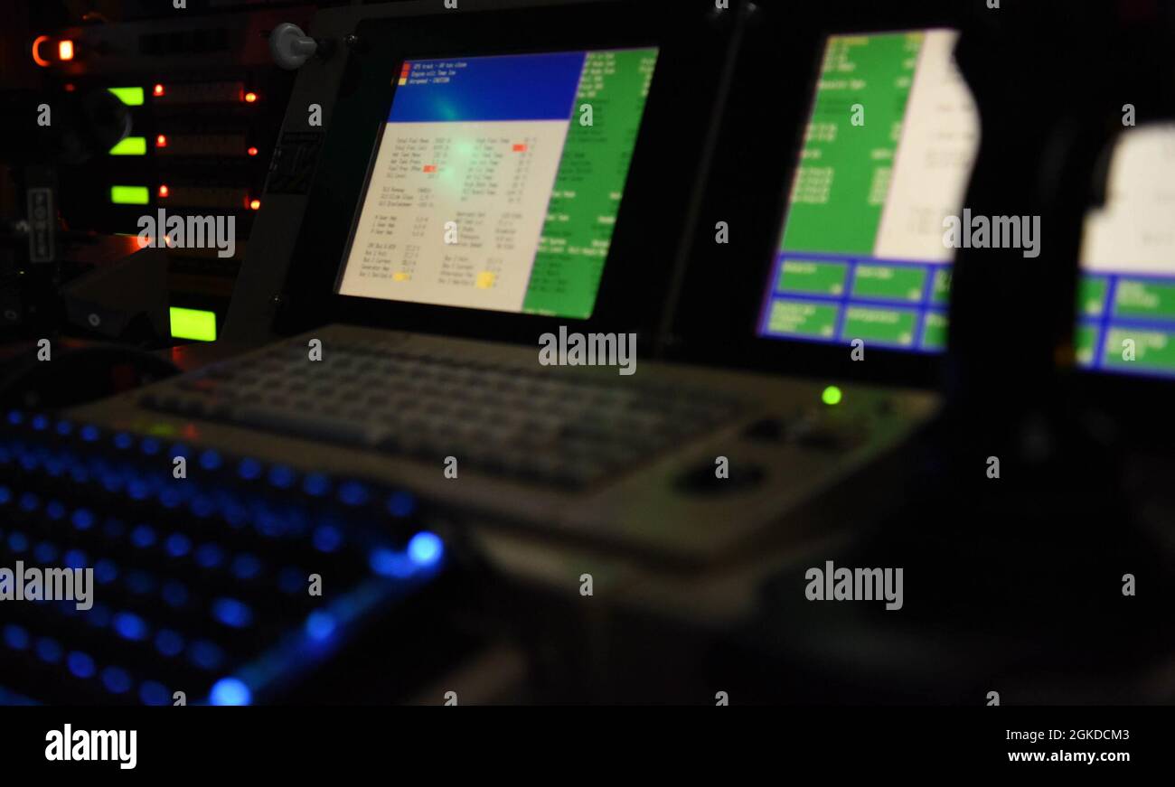 A monitor displays checklist information prior to its completion by a ...