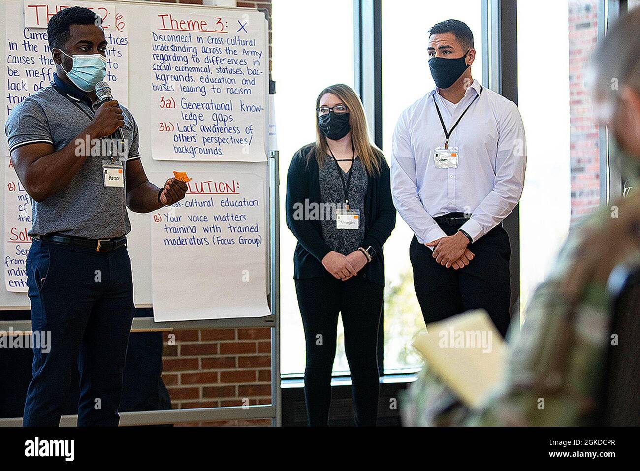 Soldiers participated in a group presentation during the U.S. Army’s ...