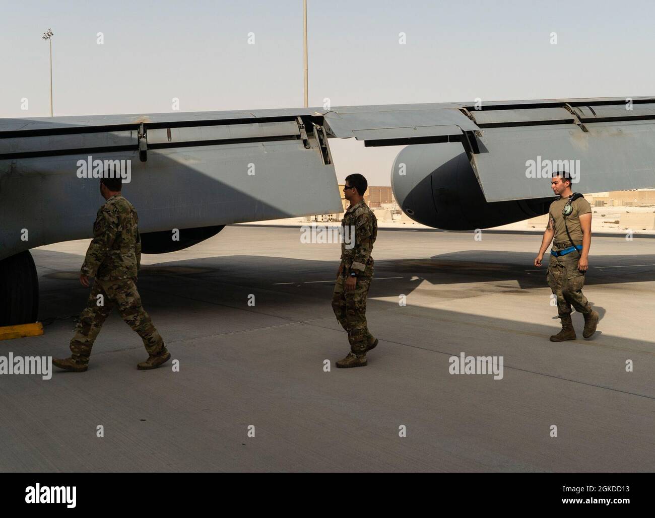 Two U.S. Air Force KC-135 Stratotanker aircraft crew members assigned ...