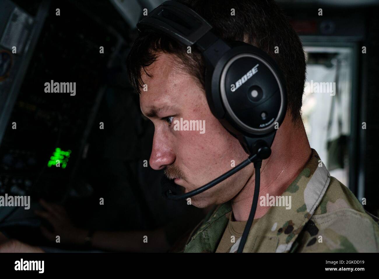 A U.S. Air Force KC-135 Stratotanker aircraft in-flight refueling ...