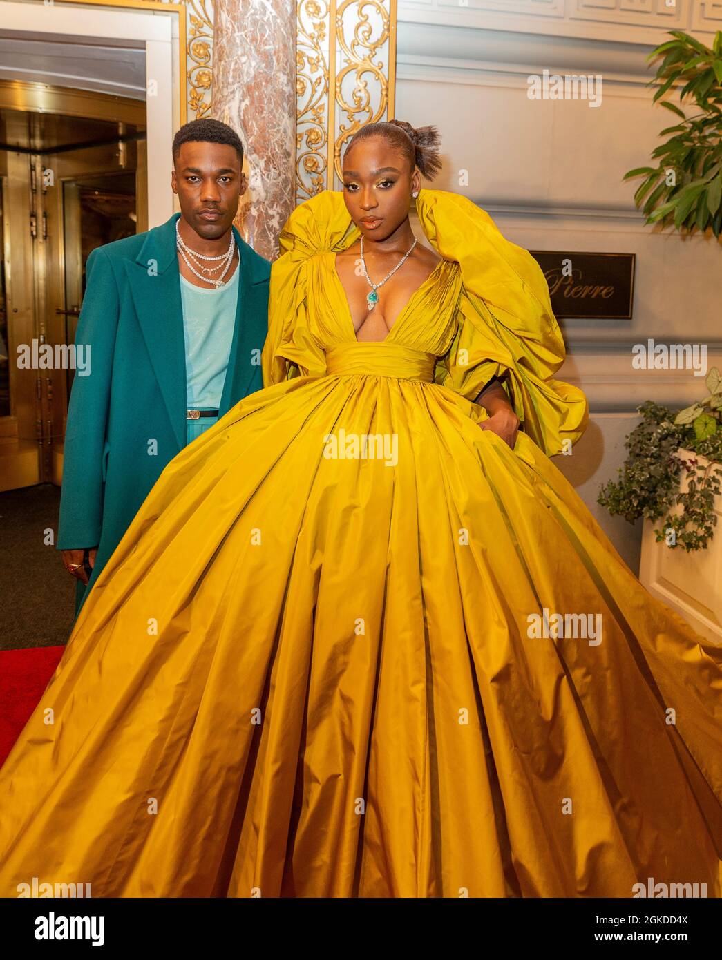 New York, NY - September 13, 2021: Giveone and Normani depart The ...