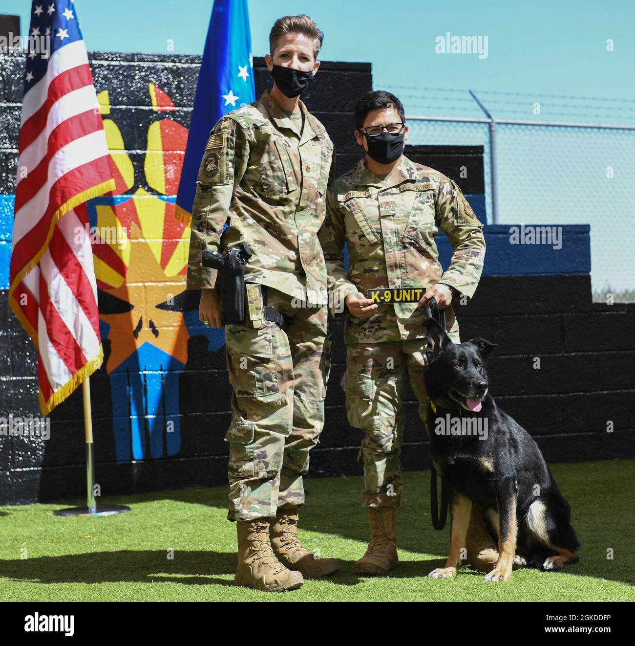 Maj. Kimberly Guest, left, 56th Security Forces Squadron commander, and Staff Sgt. Elizabeth ...