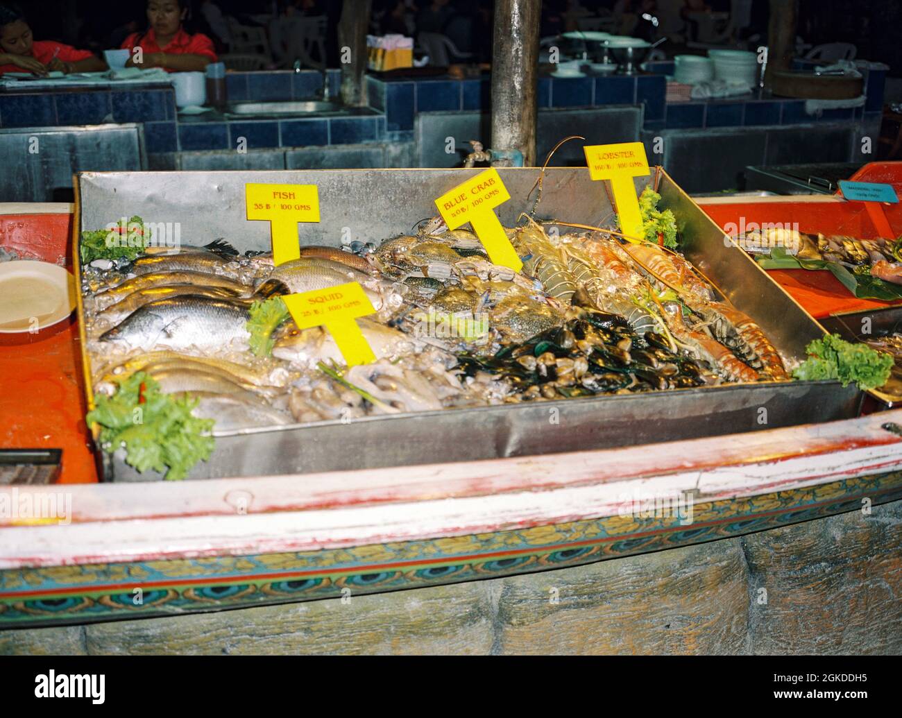 Fresh seafood on display Phi Phi island, Krabi, Thailand Stock Photo ...