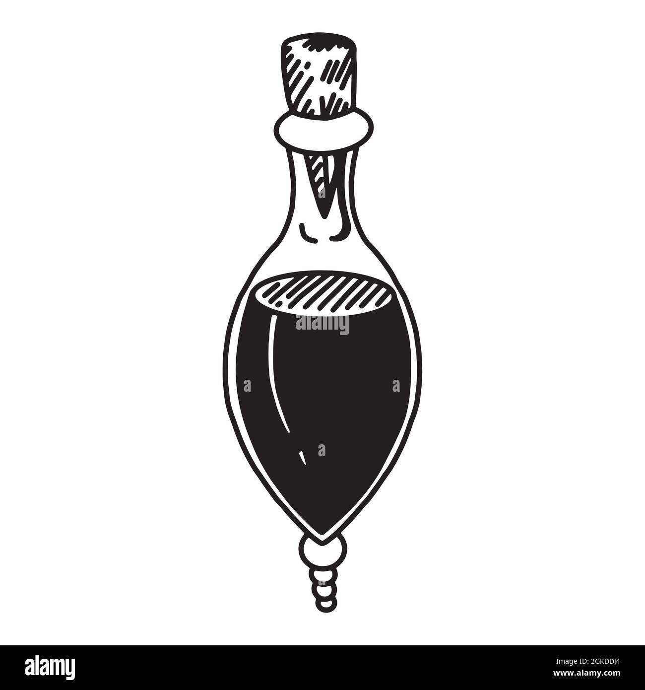 Magic poisonous potion in a flask with a skull. Witchcraft witch item ...