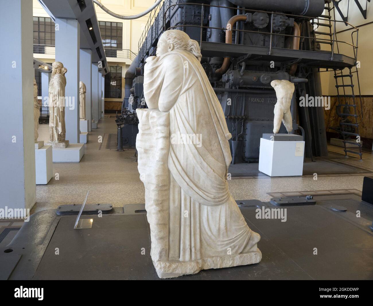 Muse old roman marble statue detail at Rome Montemartini museum Stock ...