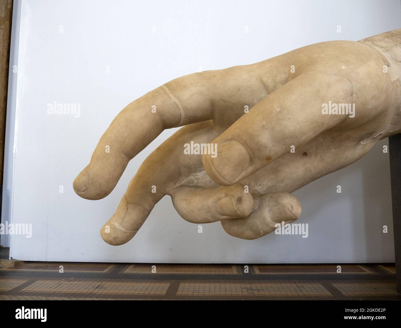 Big arm and hand old roman marble statue detail at Rome Montemartini ...