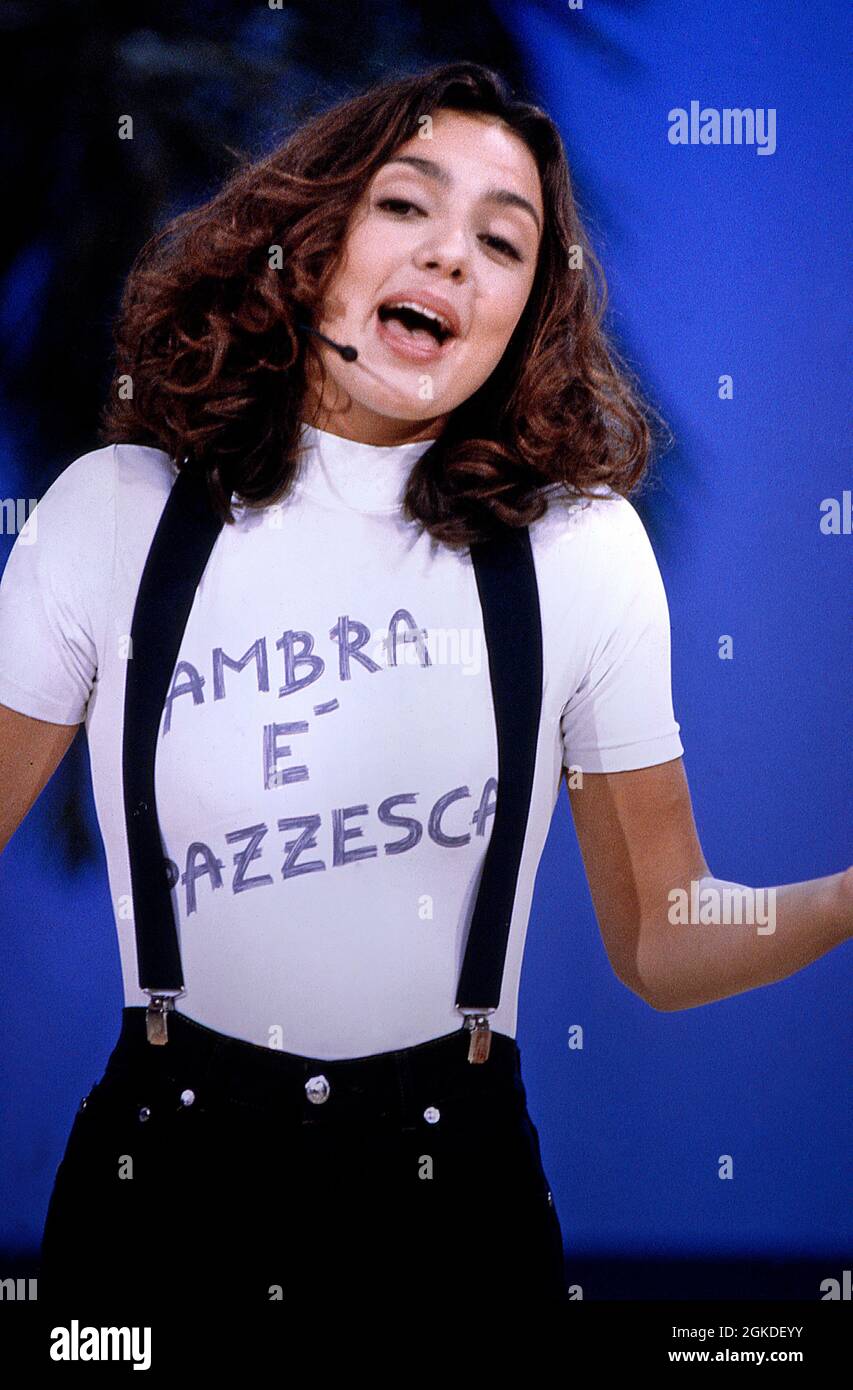 The Italian presenter and actress Ambra Angiolini.The television ...