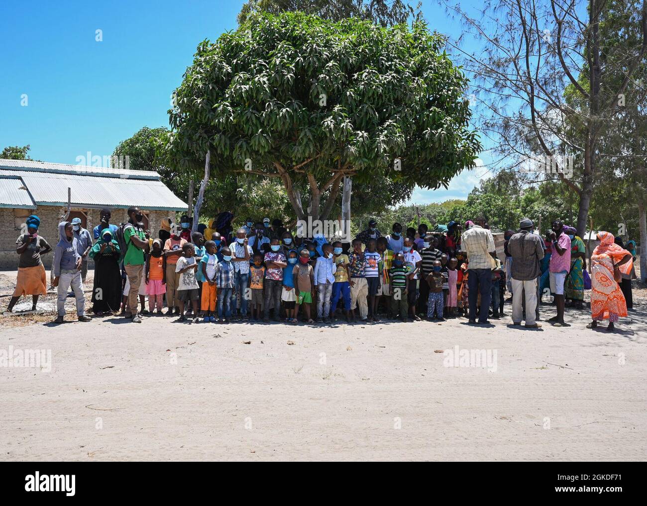 Magogoni villagers await the arrival of U.S. Soldiers in Lamu, Kenya ...