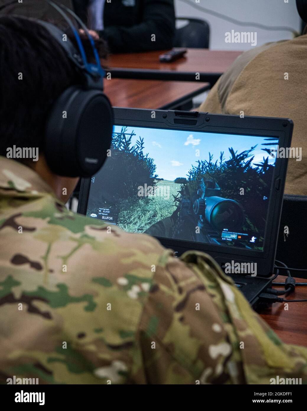 An Airman from the 822nd Base Defense Squadron trains using the Virtual ...