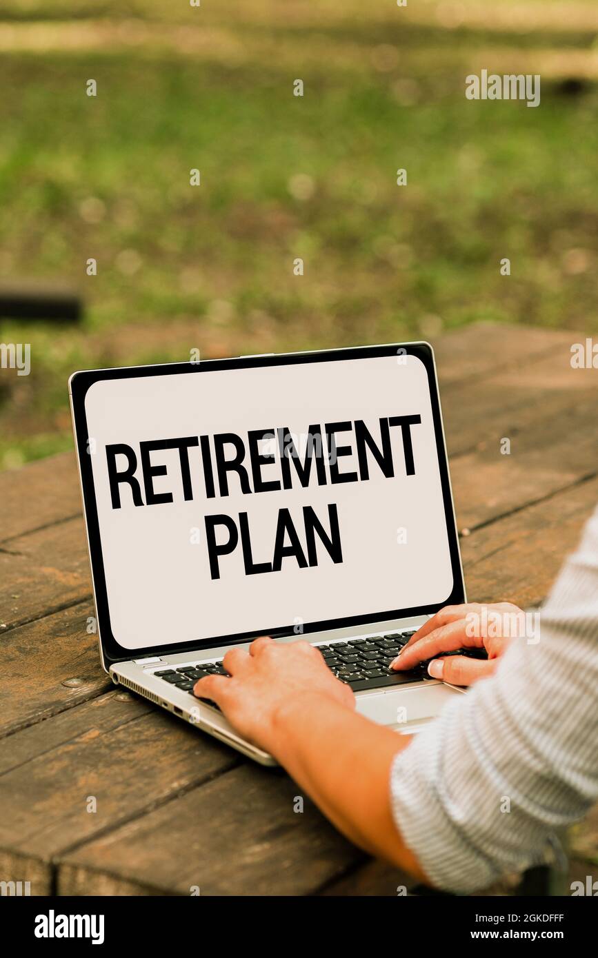 Inspiration showing sign Retirement Plan. Word for plan for setting ...