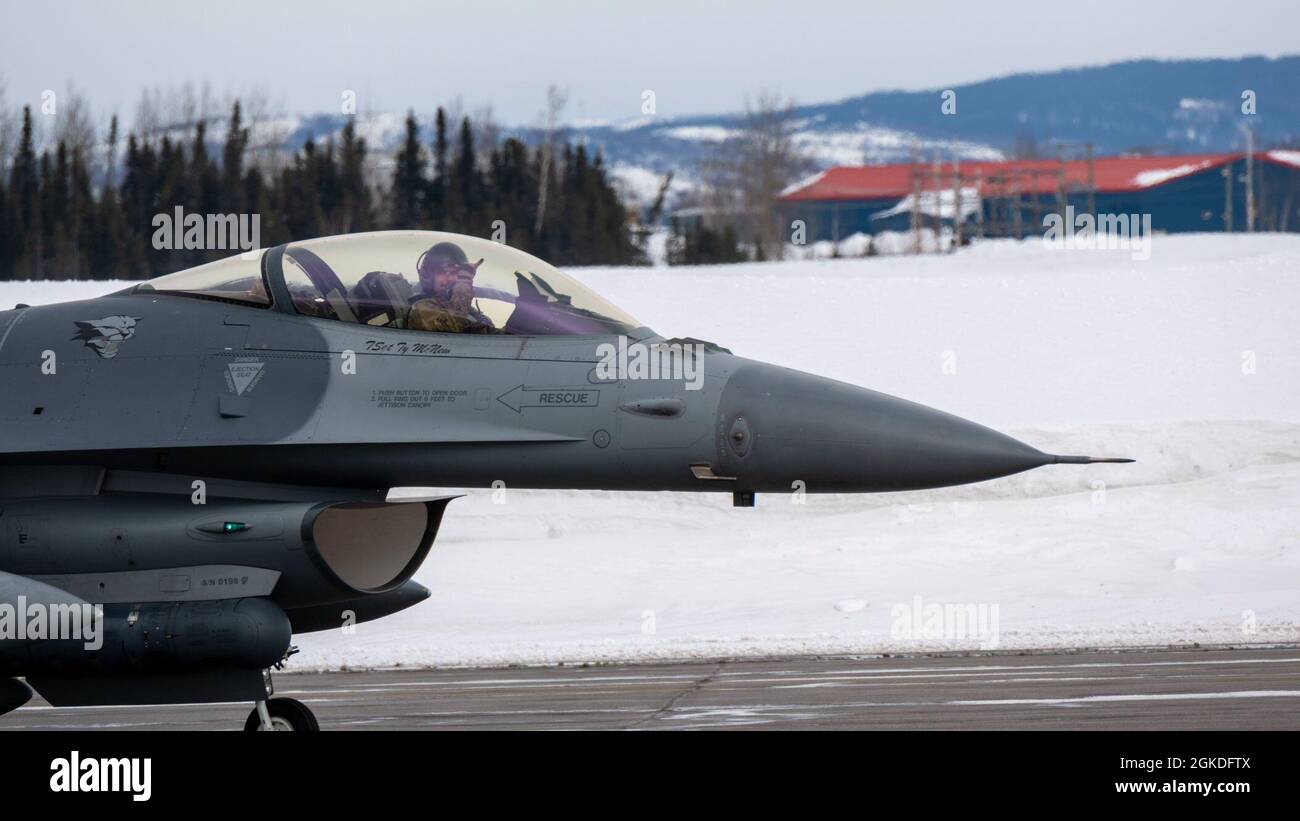 Maj. Josh Van Wyk, 120th Fighter Squadron pilot, taxies on the runway ...