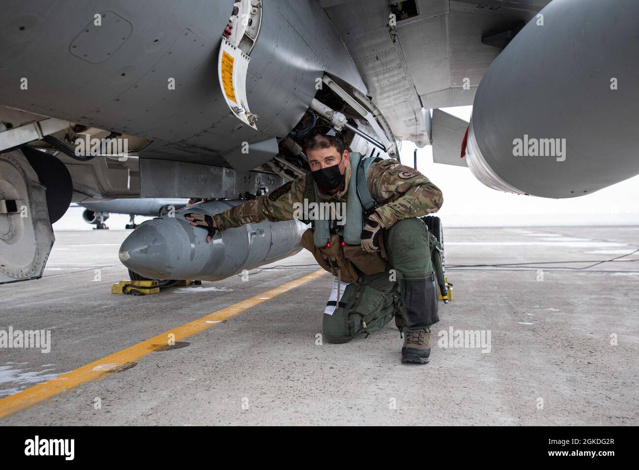 Lieutenant Colonel Chris Crabb aka “CRASH” is posing to the camera ...