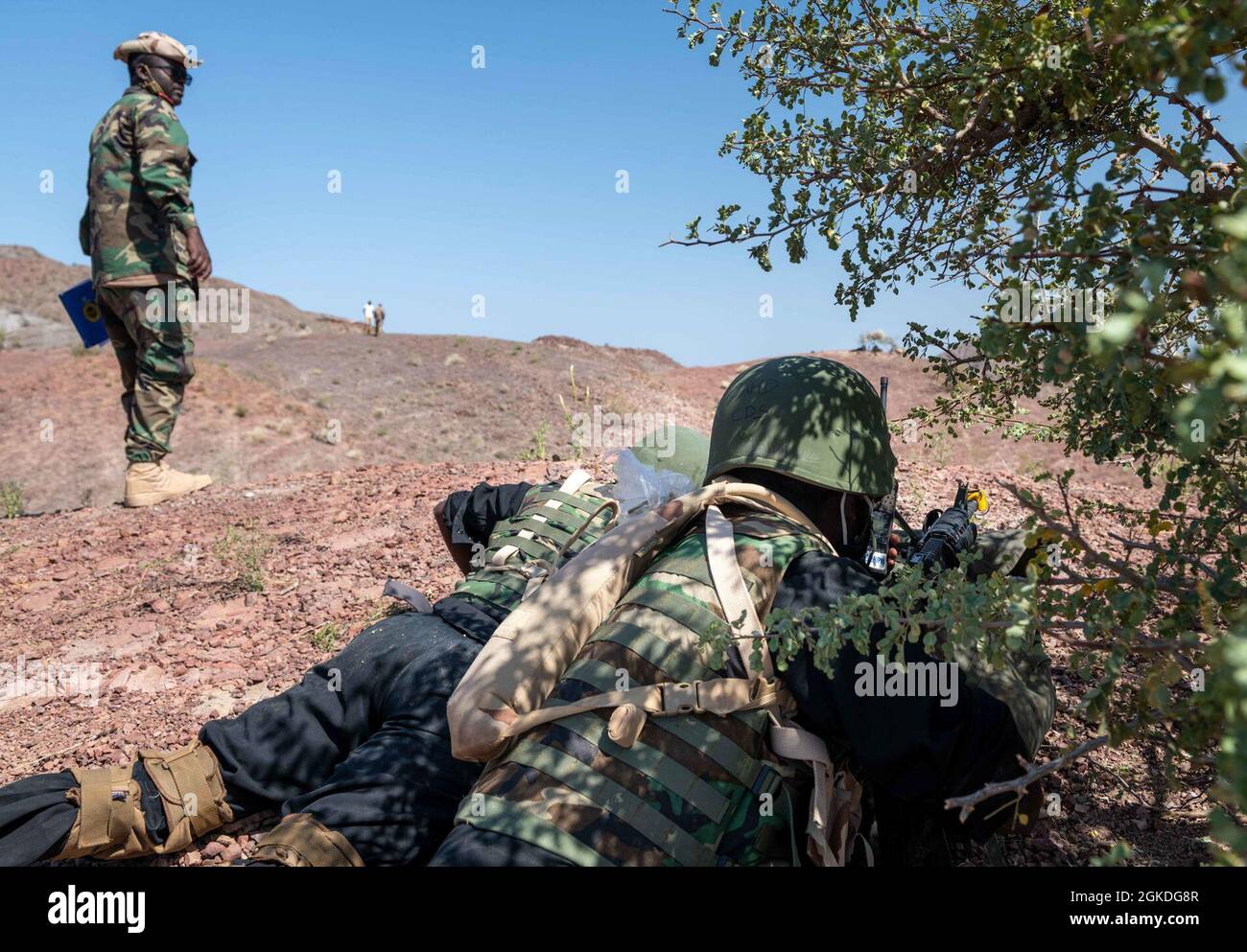 Battalion d’Intervention Rapide (BIR) soldiers hold their positions ...
