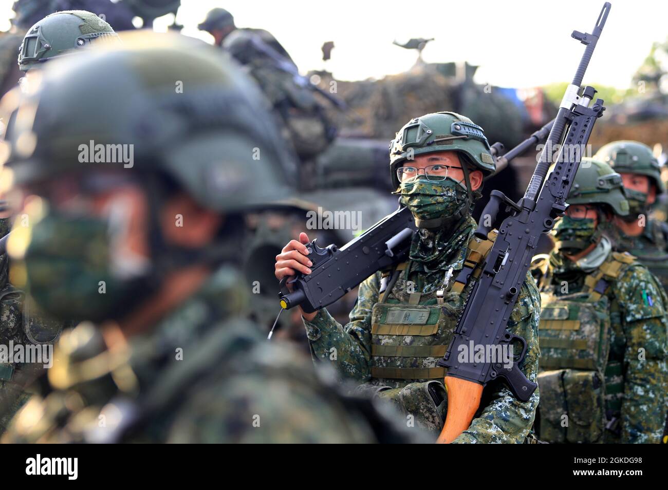 Tainan, Taipei, Taiwan. 14th Sep, 2021. Taiwanese soldiers are seen ...