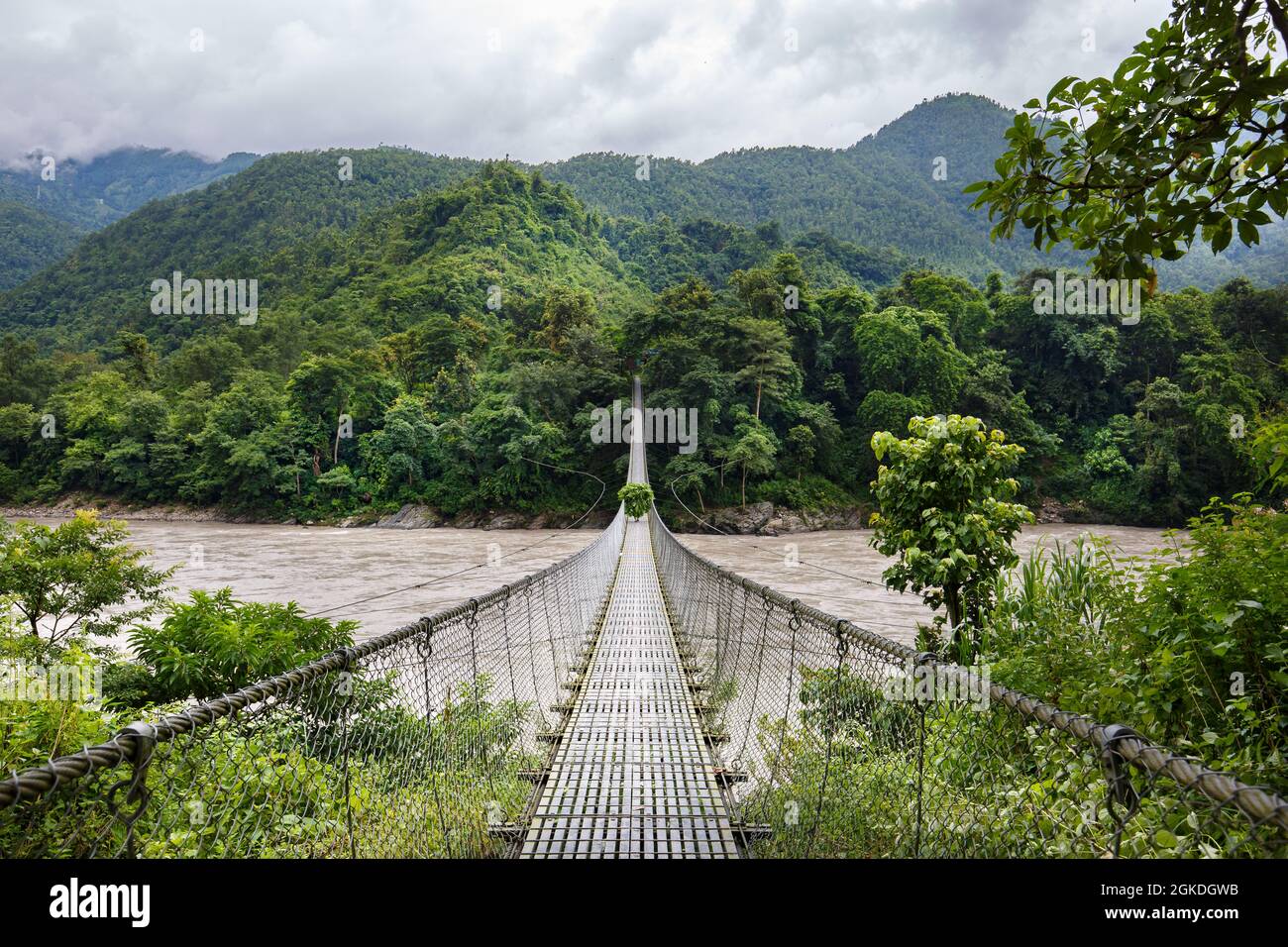 Suspension Bridge, Nepal Stock Photo - Alamy