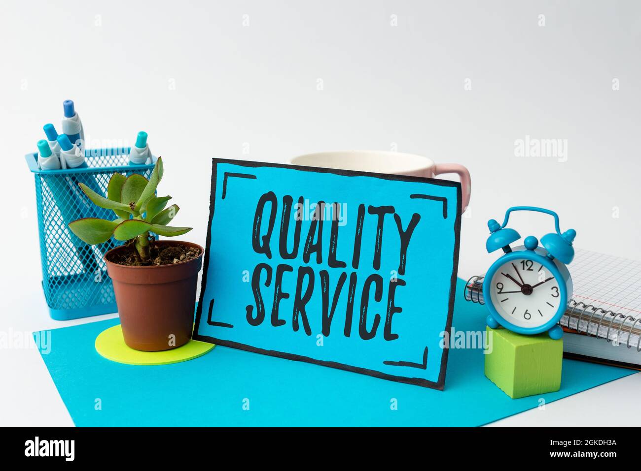 Text sign showing Quality Service. Business idea delivered service ...