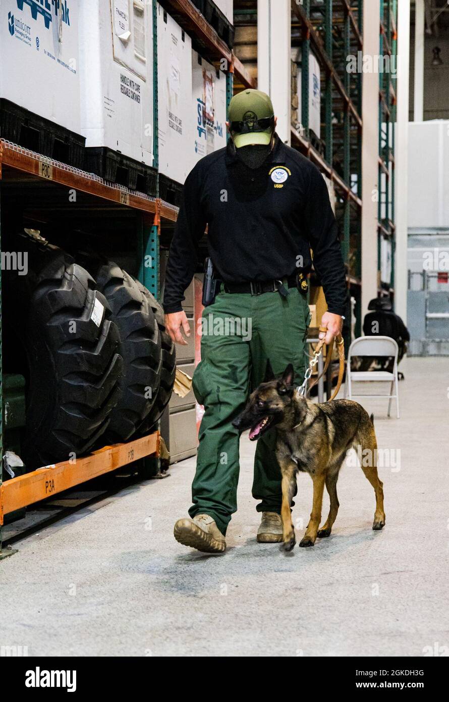 SAN DIEGO, Calif., (Mar. 22, 2021) Border Patrol K-9 Agent Benjamin Groth conducts narcotics ...