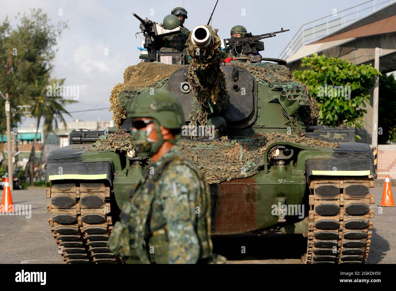 Tainan, Taipei, Taiwan. 14th Sep, 2021. Taiwanese soldiers are seen ...