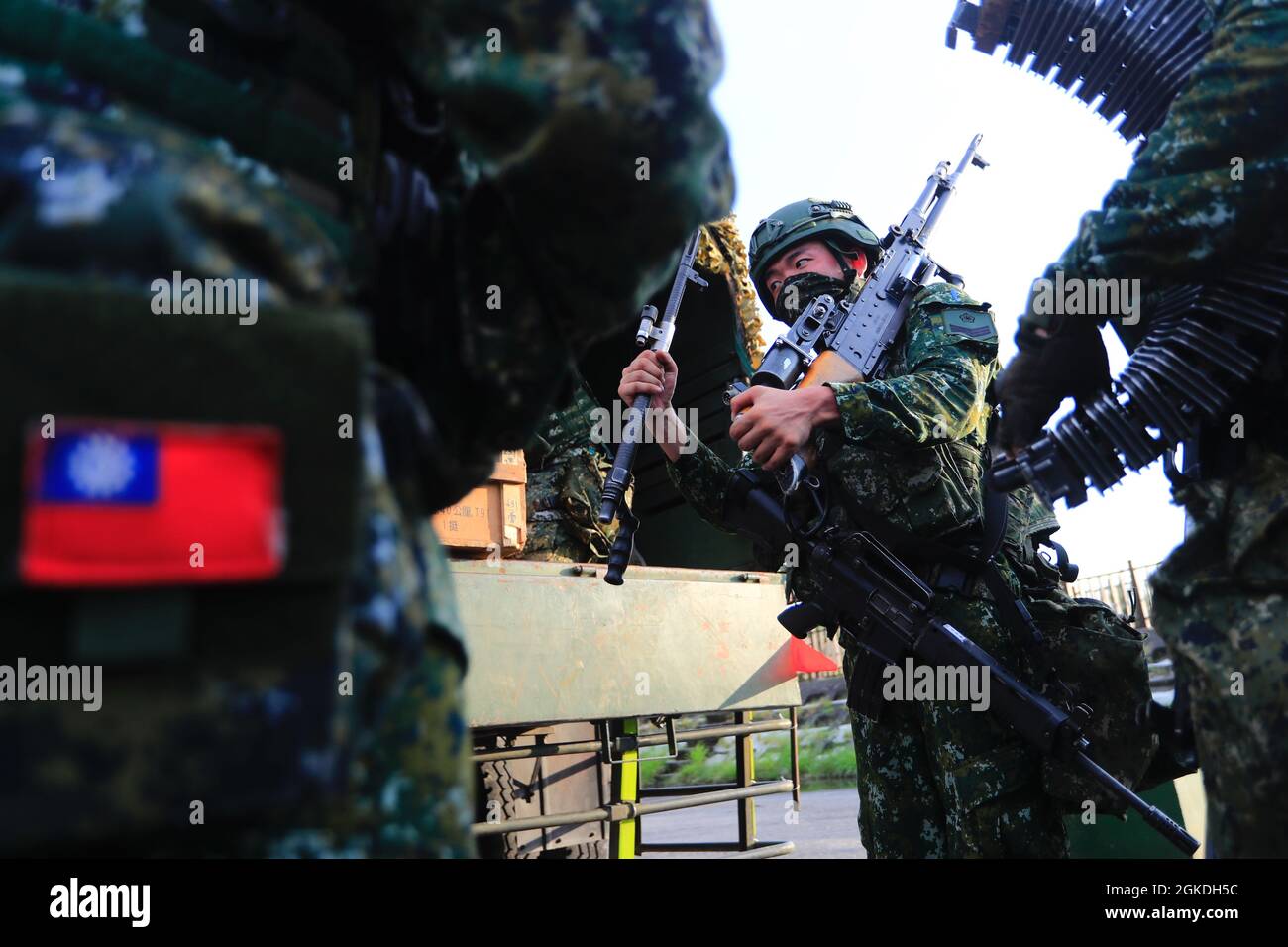 Tainan, Taipei, Taiwan. 14th Sep, 2021. Taiwanese soldiers are ...