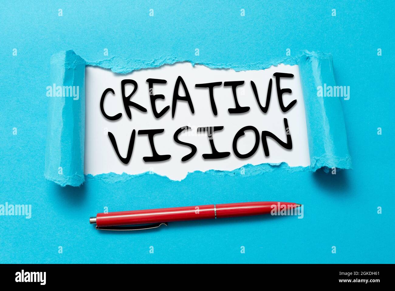 Hand writing sign Creative Vision. Business concept process of ...