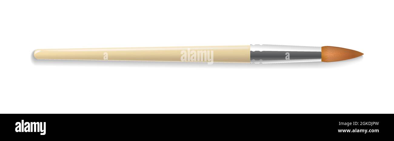 Realistic artist paintbrush isolated on white background Stock Vector ...