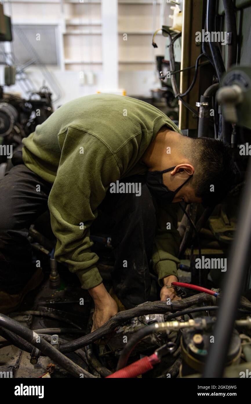 U.S. Marine Lance Cpl. Bruno Gutierrez, a motor transport operator with ...
