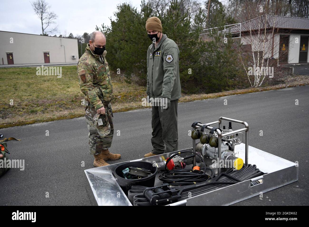 U.S. Air Force Col. David Epperson, 52nd Fighter Wing commander, shows ...
