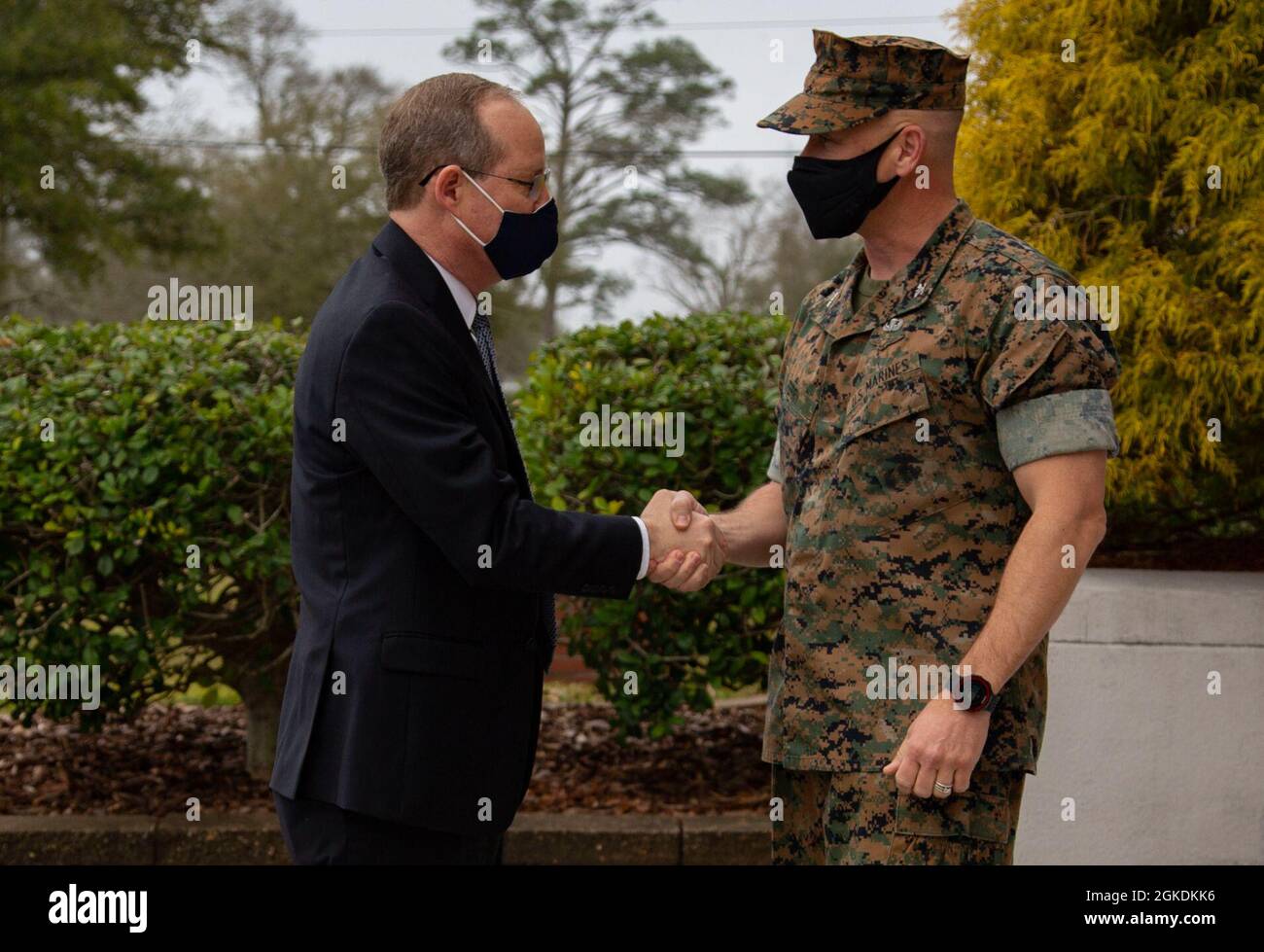 U.S. Marine Corps Col. Todd W. Ferry, right, deputy commander, Marine ...