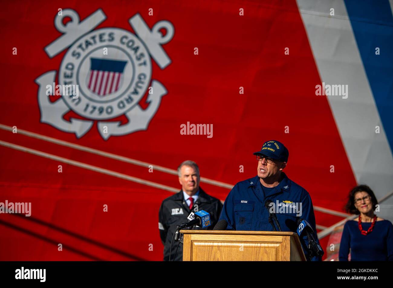 Coast Guard Capt. Blake Novak, the commanding officer of the Munro ...
