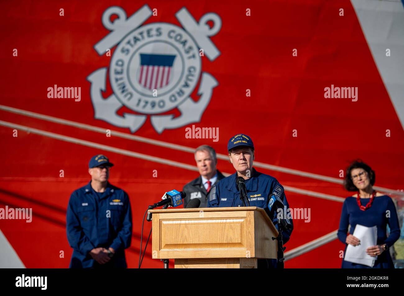 Coast Guard Vice Adm. Linda Fagan, the commander of Coast Guard Pacific ...