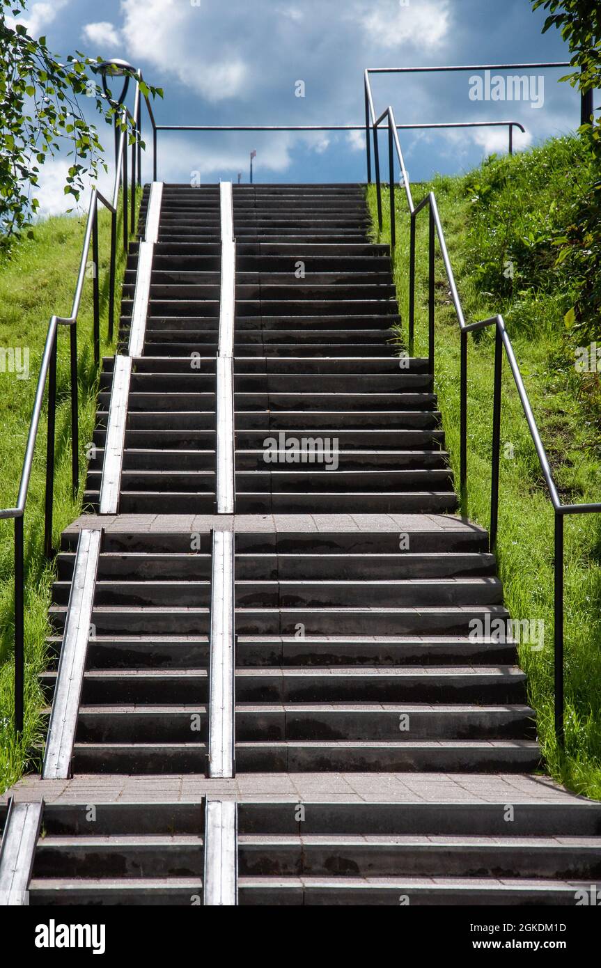 Street stairs in park leading up the hill Stock Photo - Alamy