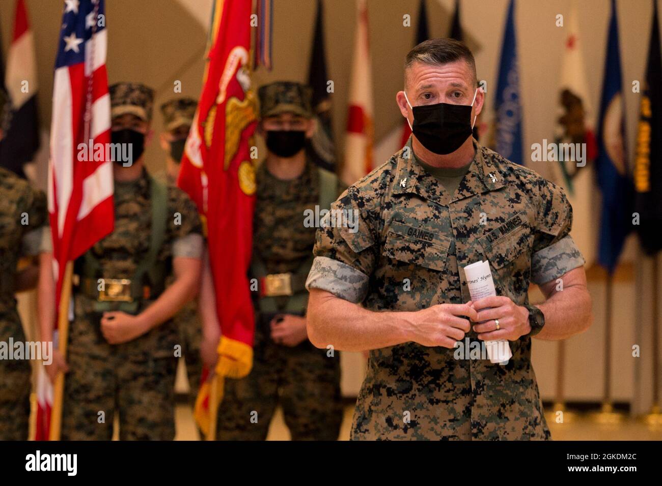 U.S. Marine Corps Col. Travis T. Gaines, commanding officer of Combat ...