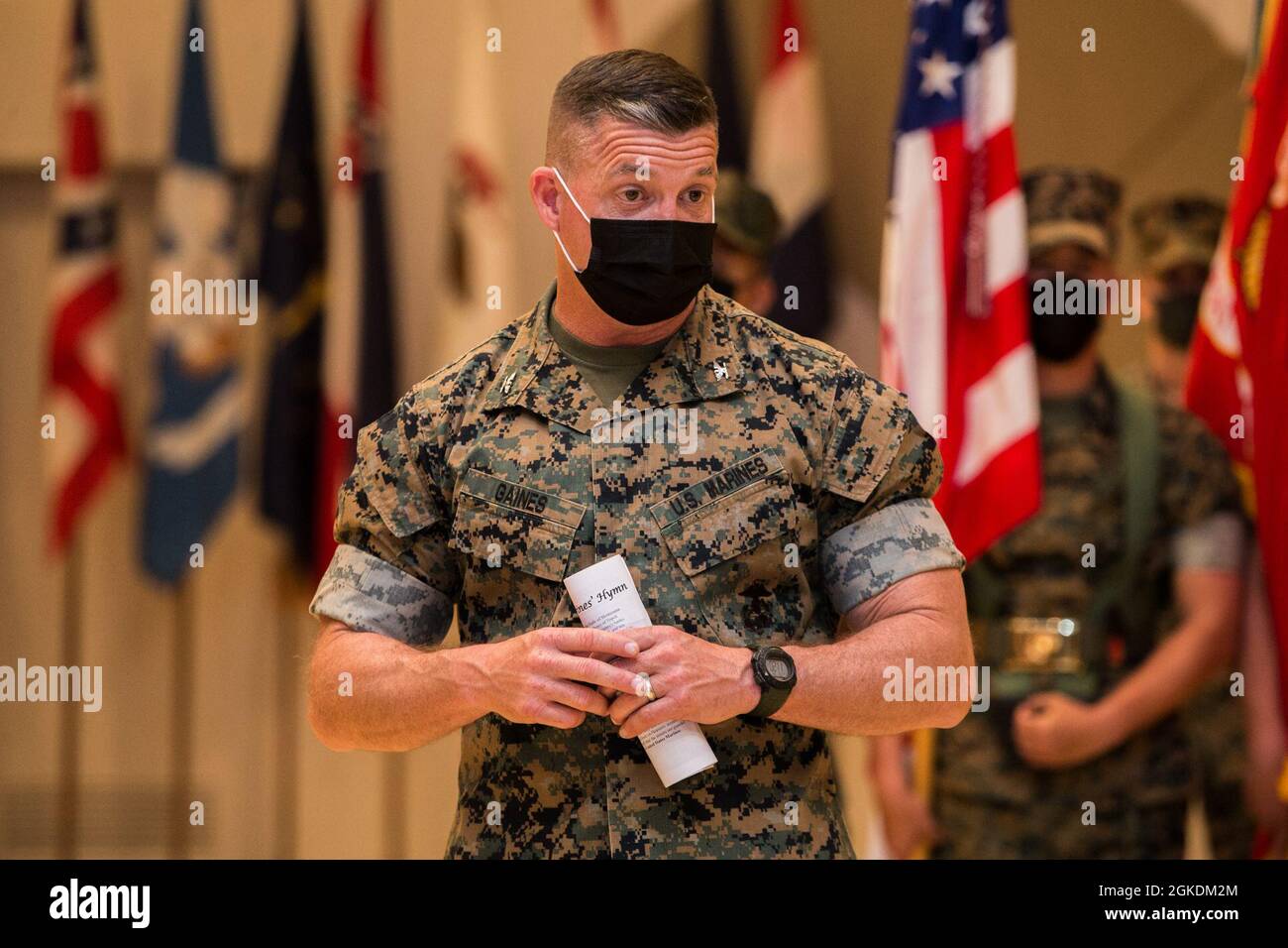 U.S. Marine Corps Col. Travis T. Gaines, commanding officer of Combat ...