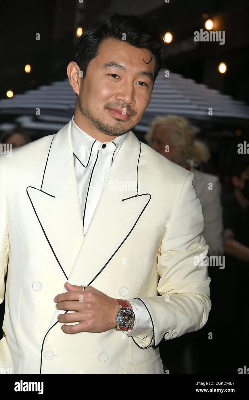 actor Simu Liu departs from The Mark Hotel for The Metropolitan Museum ...