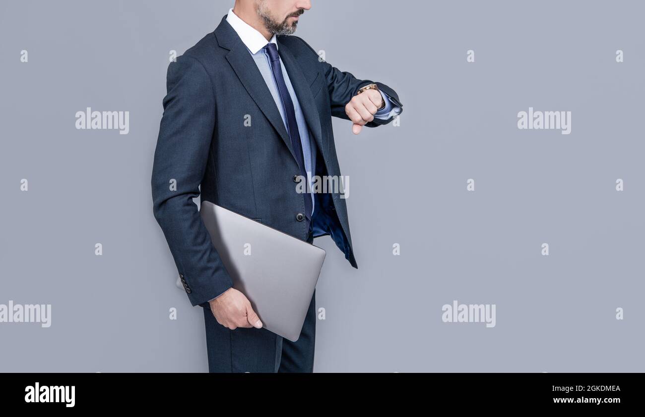 time management. workaholic checking time. behind schedule concept ...