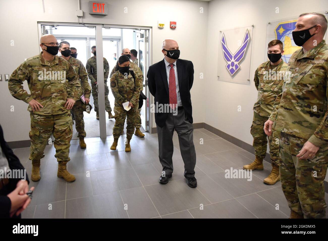 Acting Secretary of the Air Force John Roth greets Air Force personnel ...