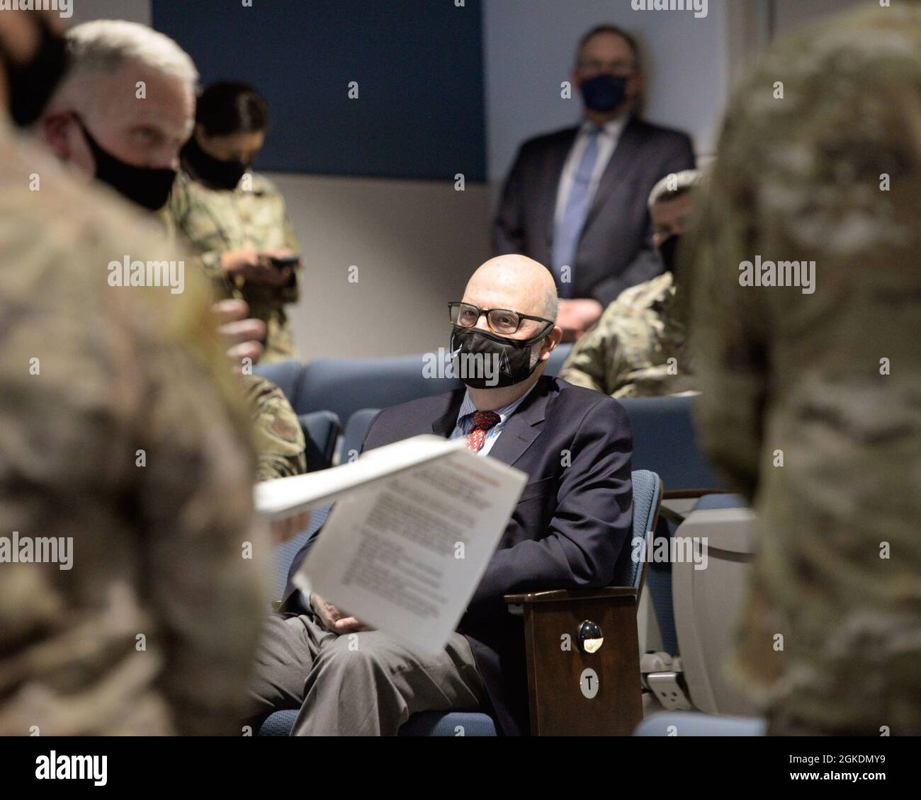 Acting Secretary of the Air Force John Roth is briefed by Todd Stewart ...