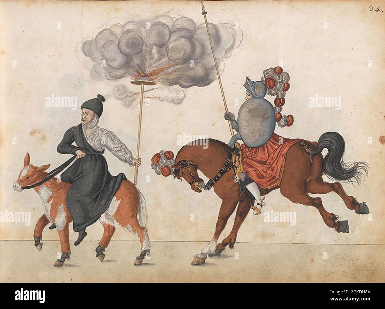 Medieval joust painting hi-res stock photography and images - Alamy