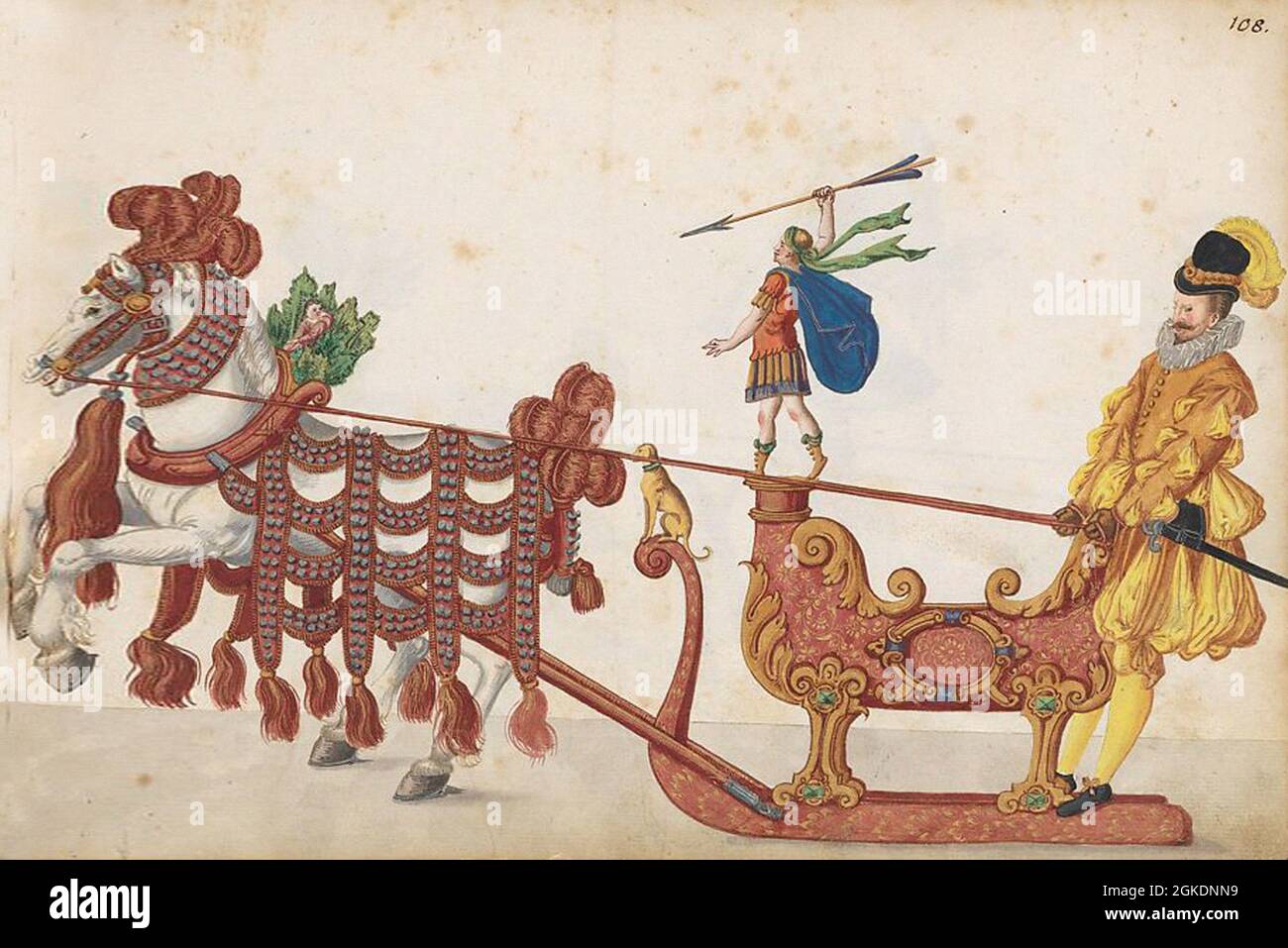 Vintage medieval art with Knights and Jousting parade painting ...