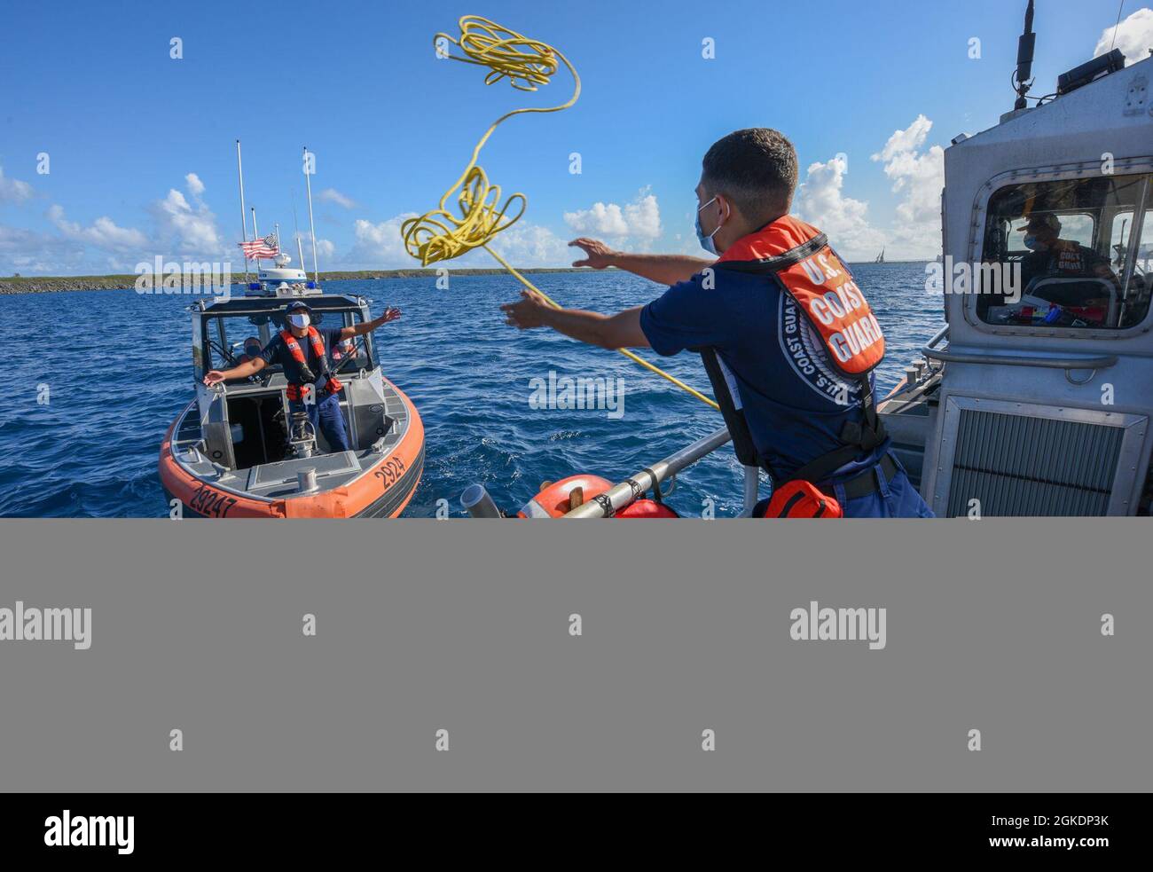 APRA HARBOR, Guam (Mar. 23, 2021) U.S. Coast Guard Machinery Technician 3rd Class Carlos ...