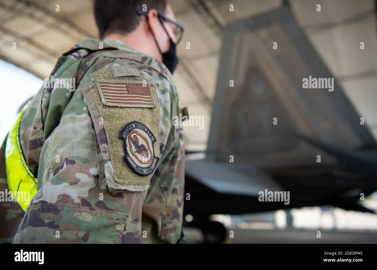 Staff Sgt. Zachary Moore waits to begin the unit’s weapons load ...