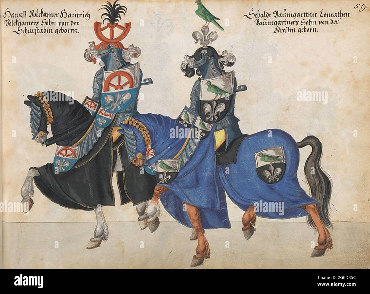 Vintage medieval art with Knights and Jousting parade painting ...