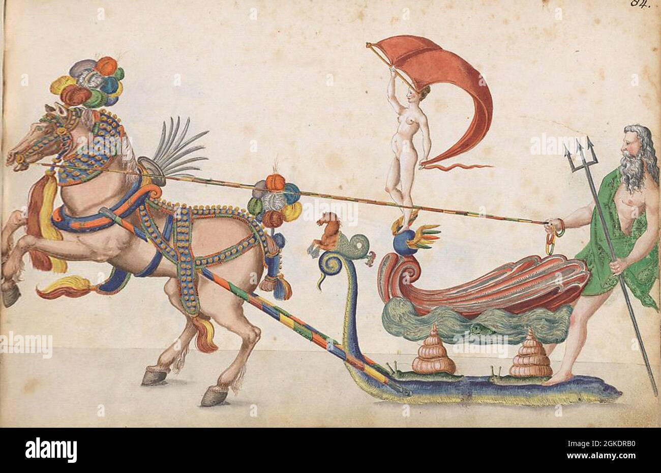 Vintage medieval art with Knights and Jousting parade painting ...