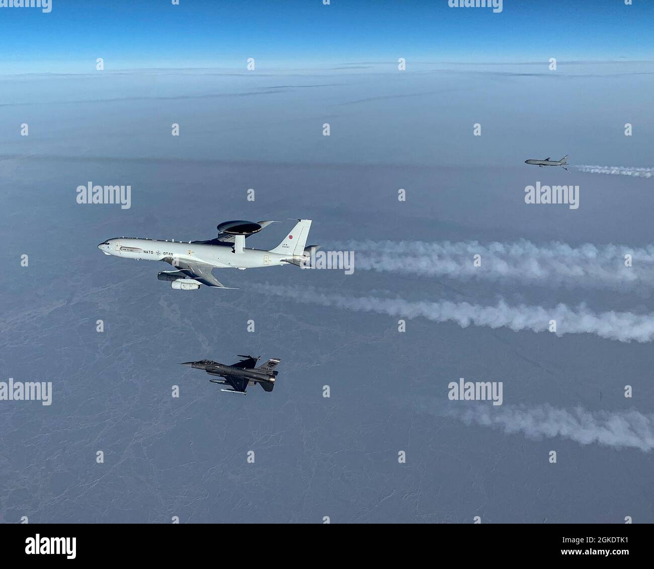 NATO E-3 "AWACs" Sentry aircraft flies over the Canadian Arctic with U ...