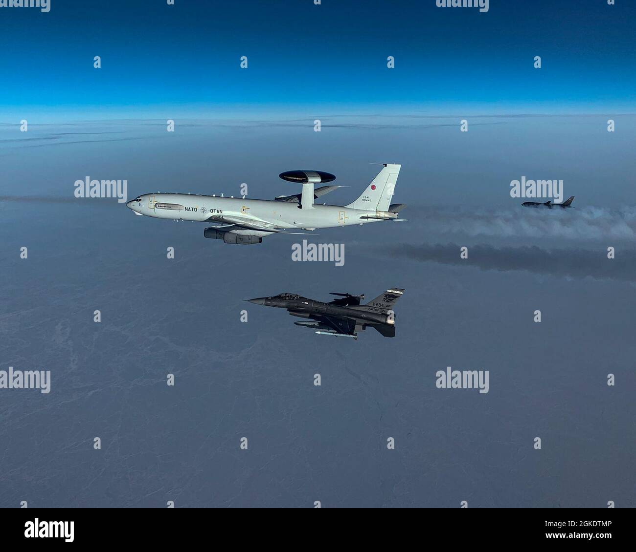 NATO E-3 "AWACs" Sentry aircraft flies over the Canadian Arctic with U ...